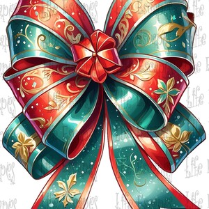 Printable Christmas Bows Clipart Set - Set #1, PNG, Commercial Use ...