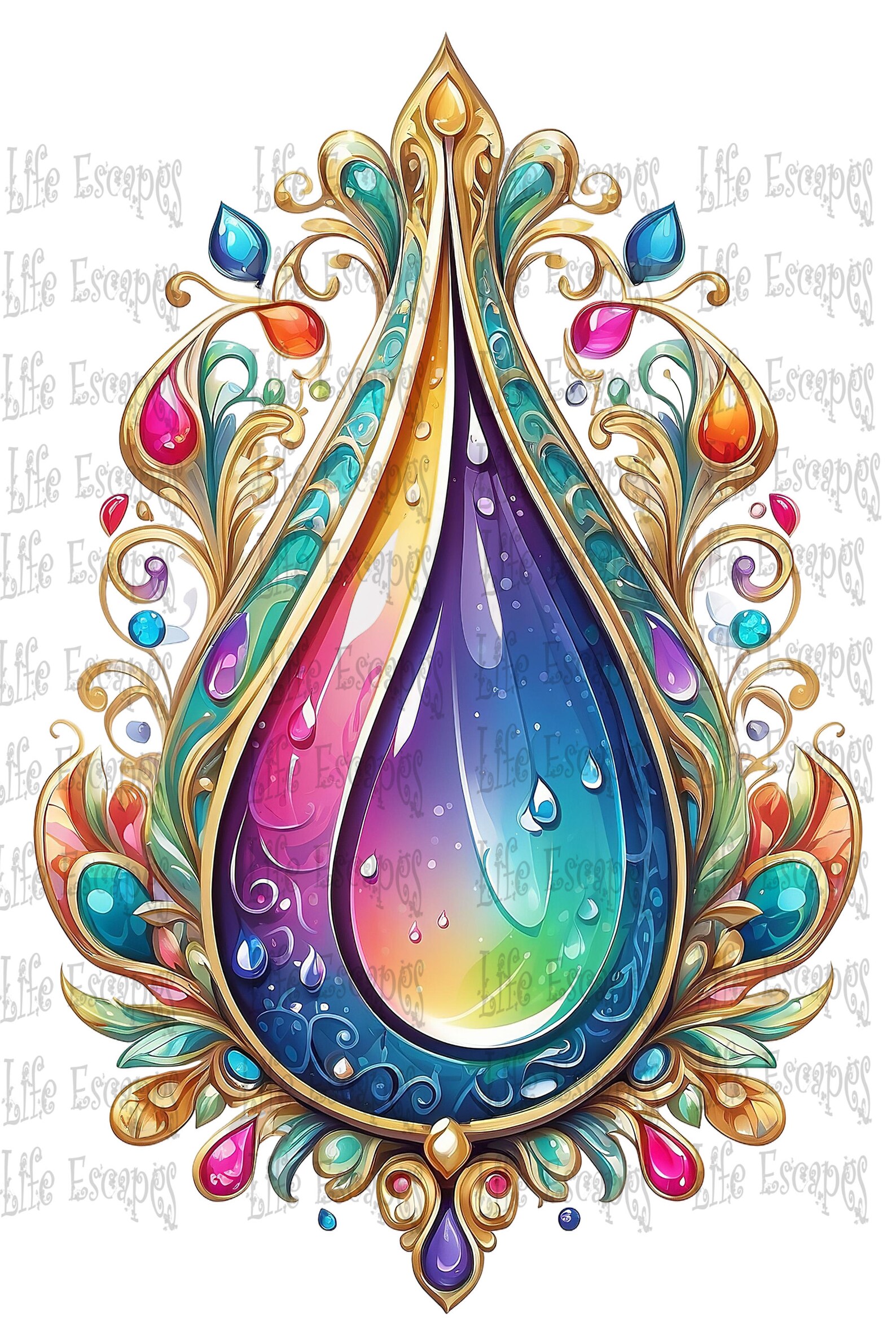 Printable Tear Drop Clipart Bundle - Set #1, PNG, Commercial Use ...