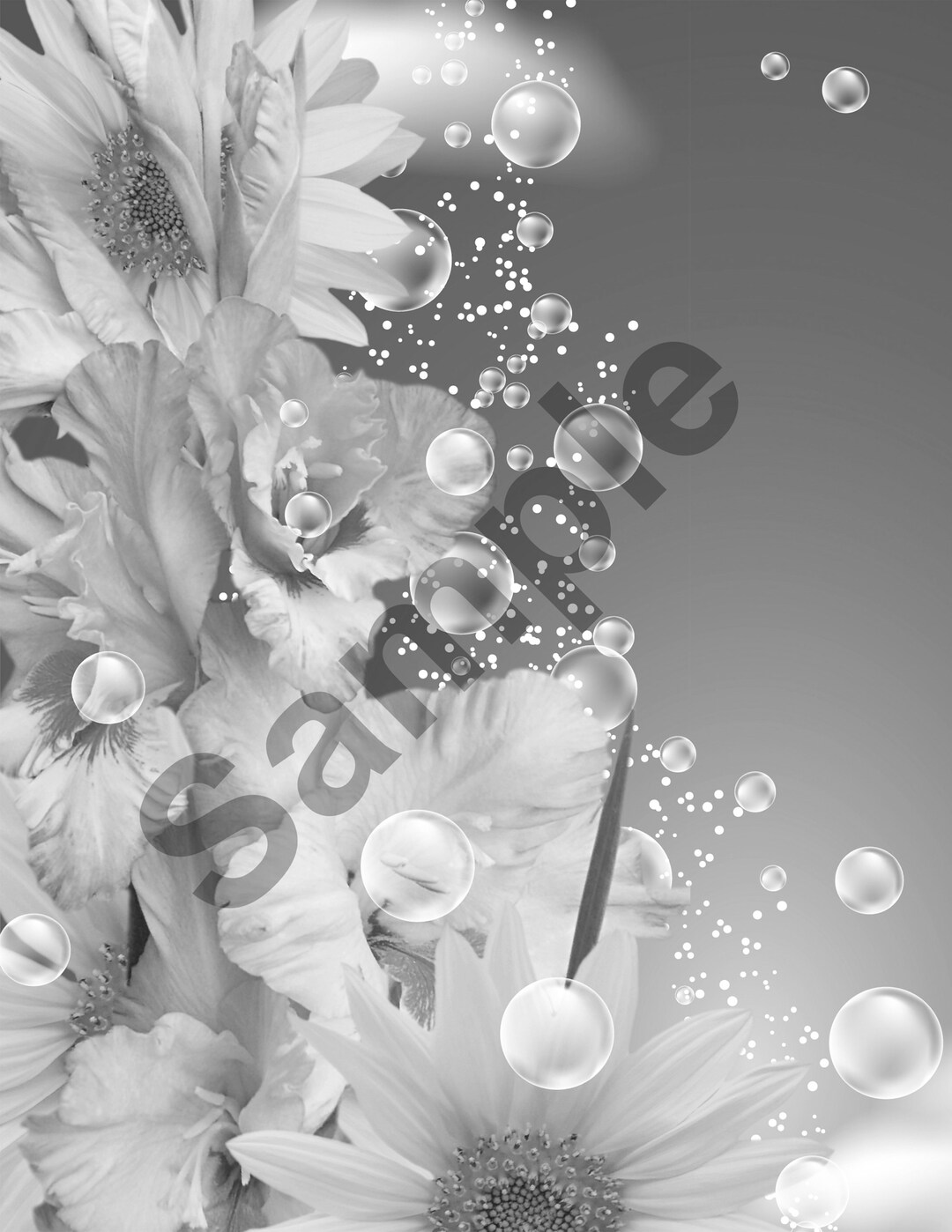 Sunflower Coloring Page for Adults Grayscale High Resolution Printable ...