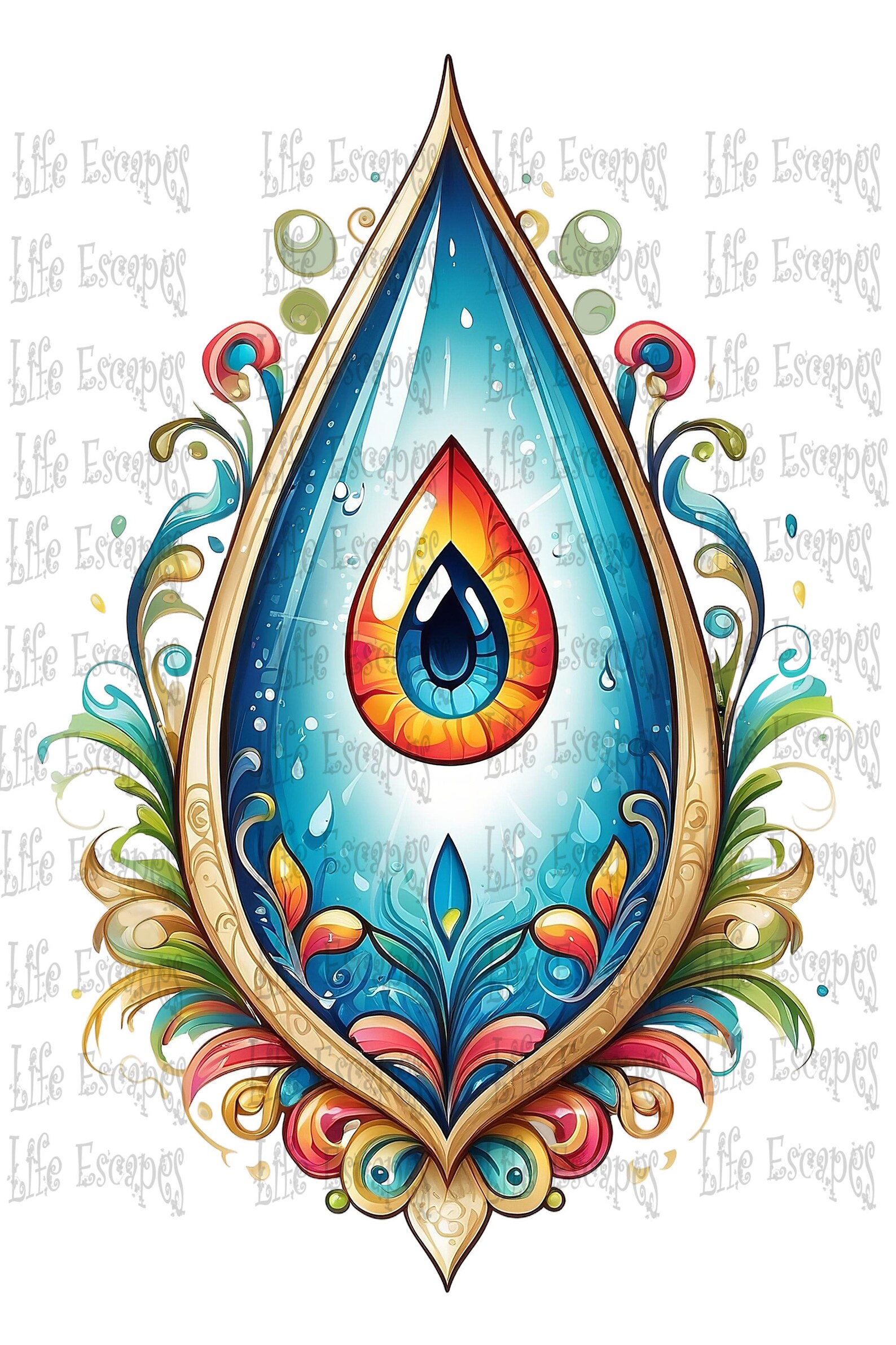 Printable Tear Drop Clipart Bundle - Set #1, PNG, Commercial Use ...