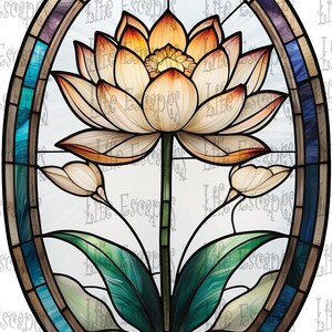 Printable Stained Glass Lotus Flower Clipart Bundle - Set #1, PNG ...