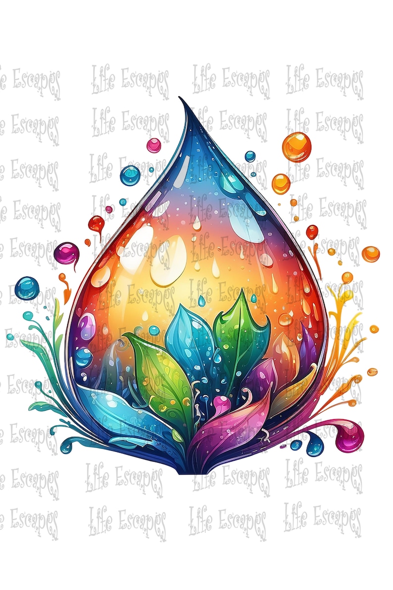 Rain Drop Clipart Bundle – Cute PNG Images, Commercial Use (digital ...