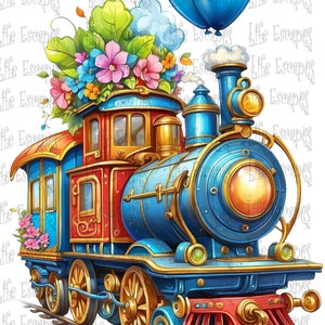 Printable Party Train Clipart Bundle - Set #1, PNG, Commercial Use ...