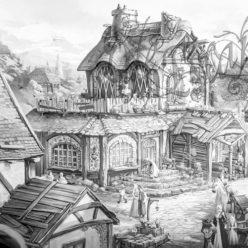 Coloring Page Fantasy Grayscale High Resolution Printable - Etsy