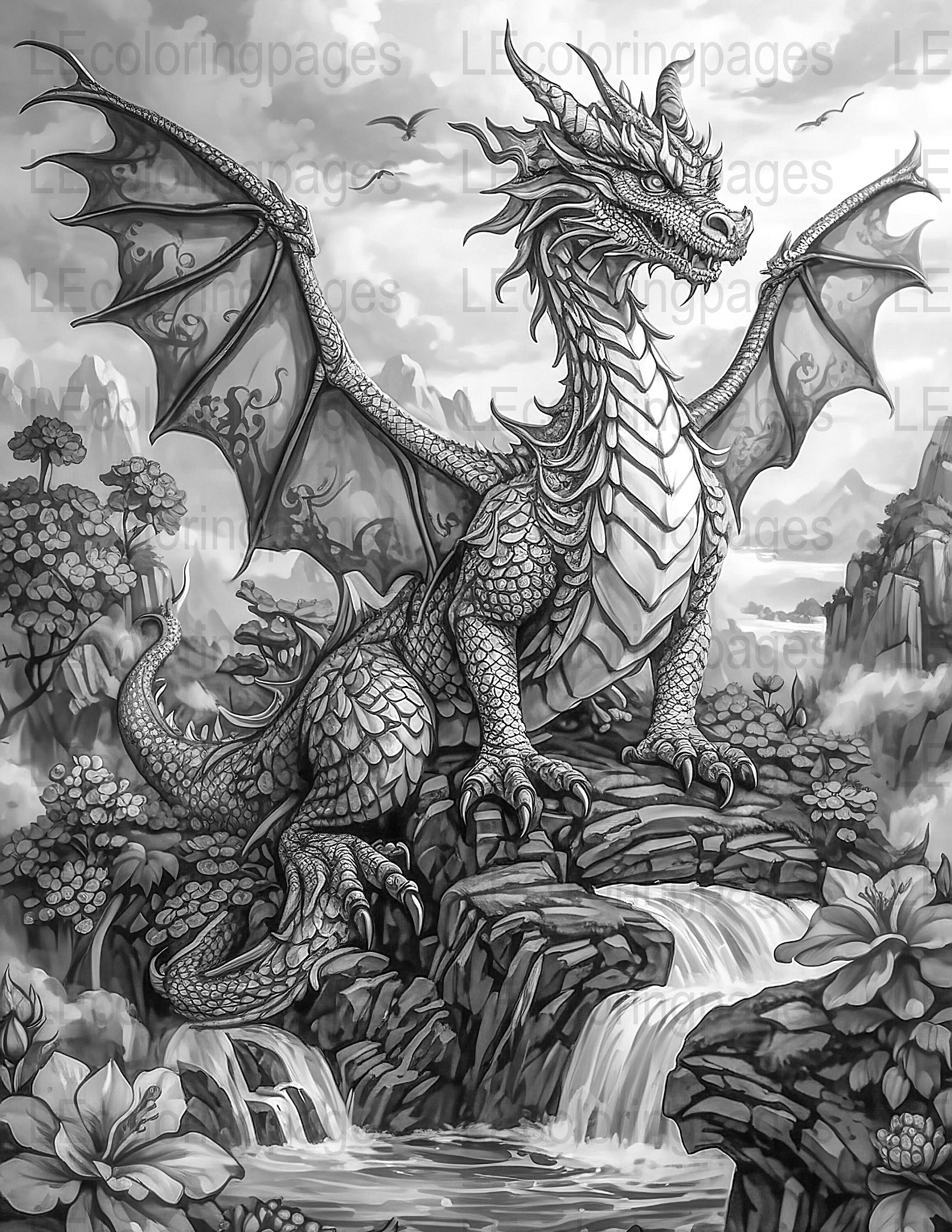 Intricate Dragon Coloring Pages