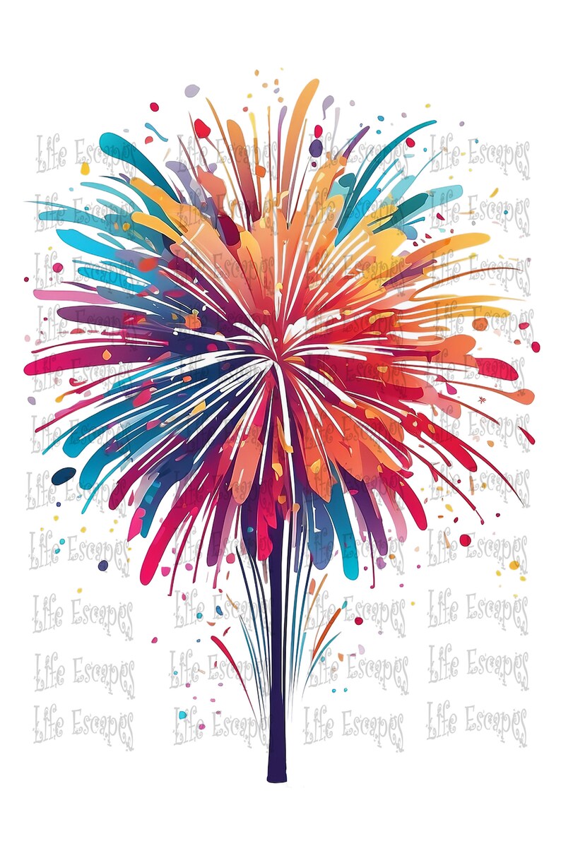 Printable Fireworks New Year Clipart Bundle Set 1, PNG, Commercial Use ...