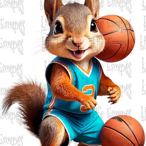 Baby Squirrel Basketball Clipart, Cute Sports Animals, Kids ...