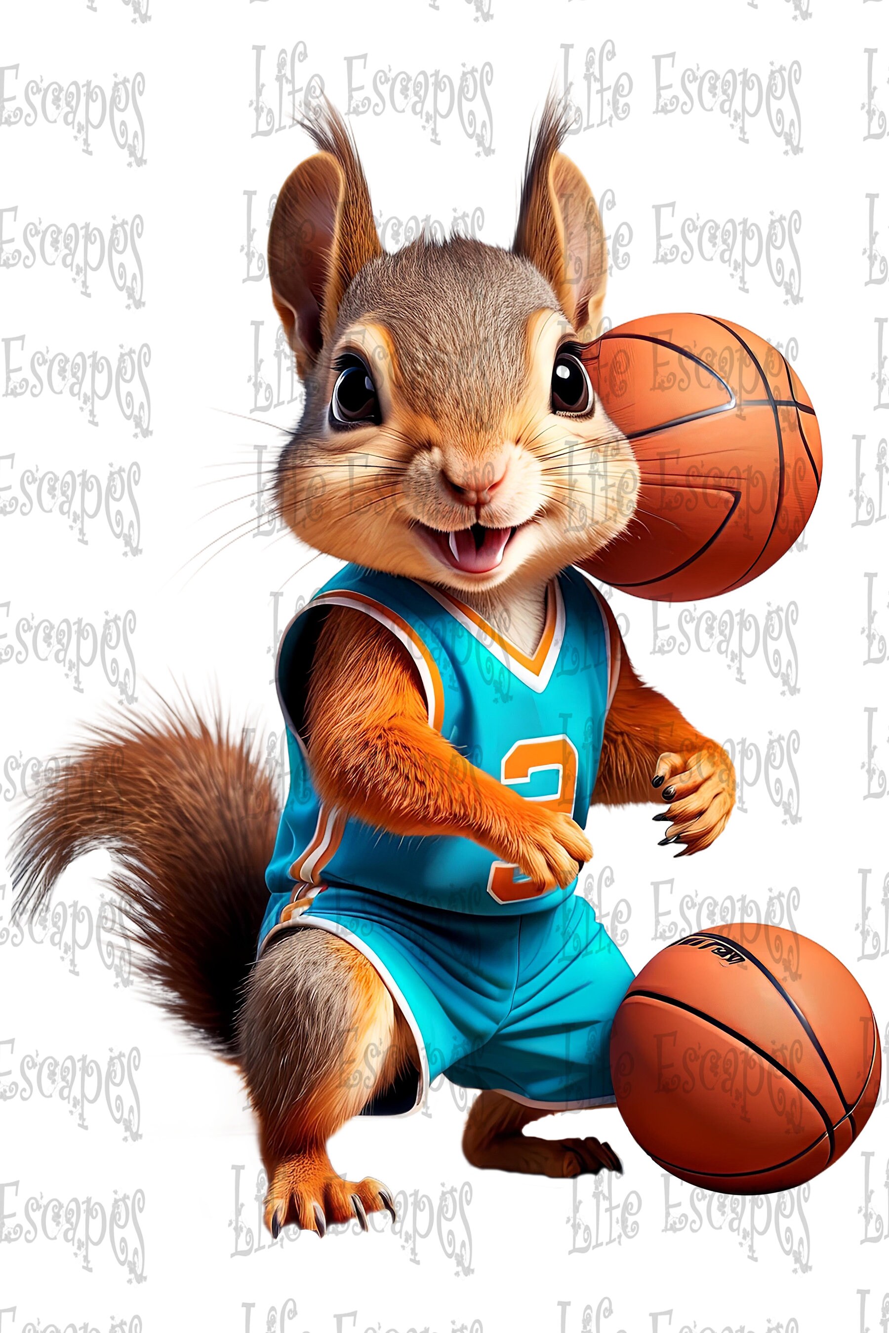 Baby Squirrel Basketball Clipart, Sports Animals PNG (commercial Use ...