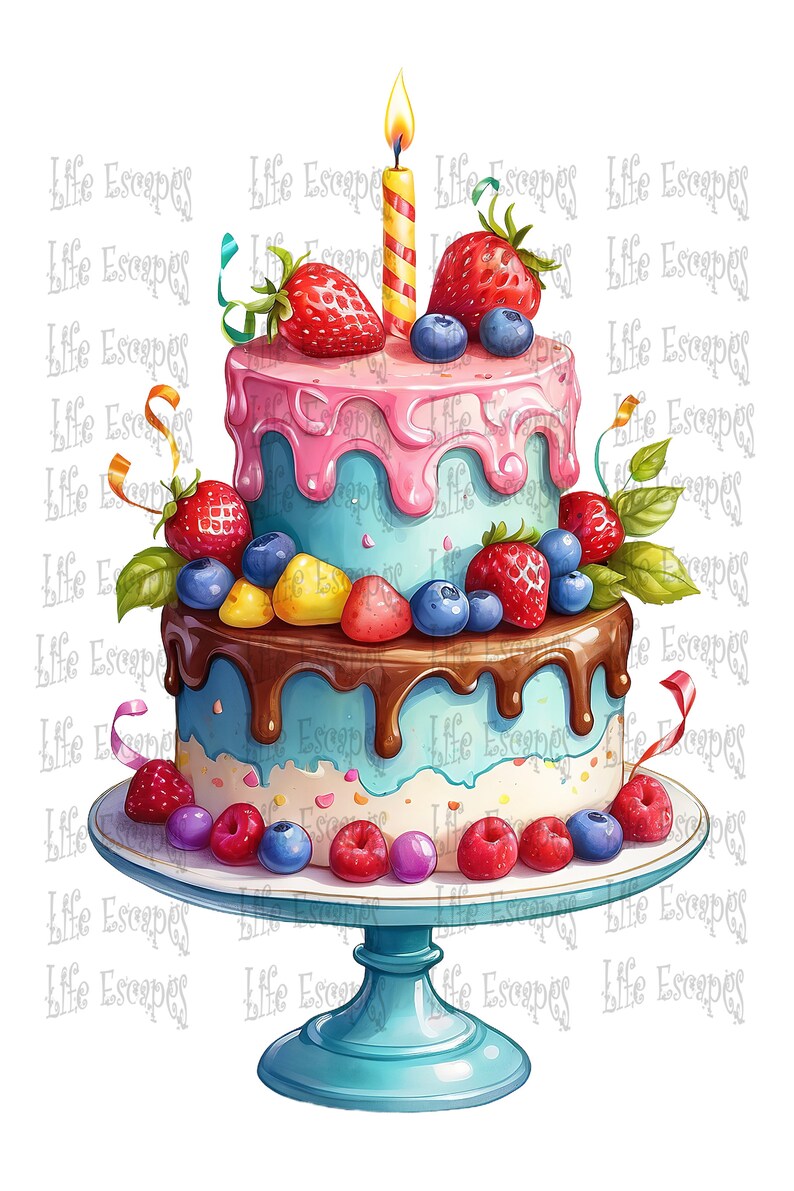 Party Cake Clipart Bundle – Transparent PNG Images (digital Download ...