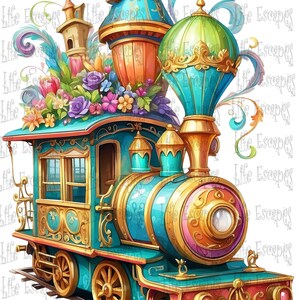 Printable Party Train Clipart Bundle - Set #1, PNG, Commercial Use ...