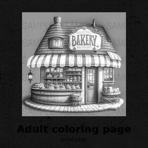 Printable Adult Coloring Page, 3D Whimsical Bakery 8x8 Printable ...