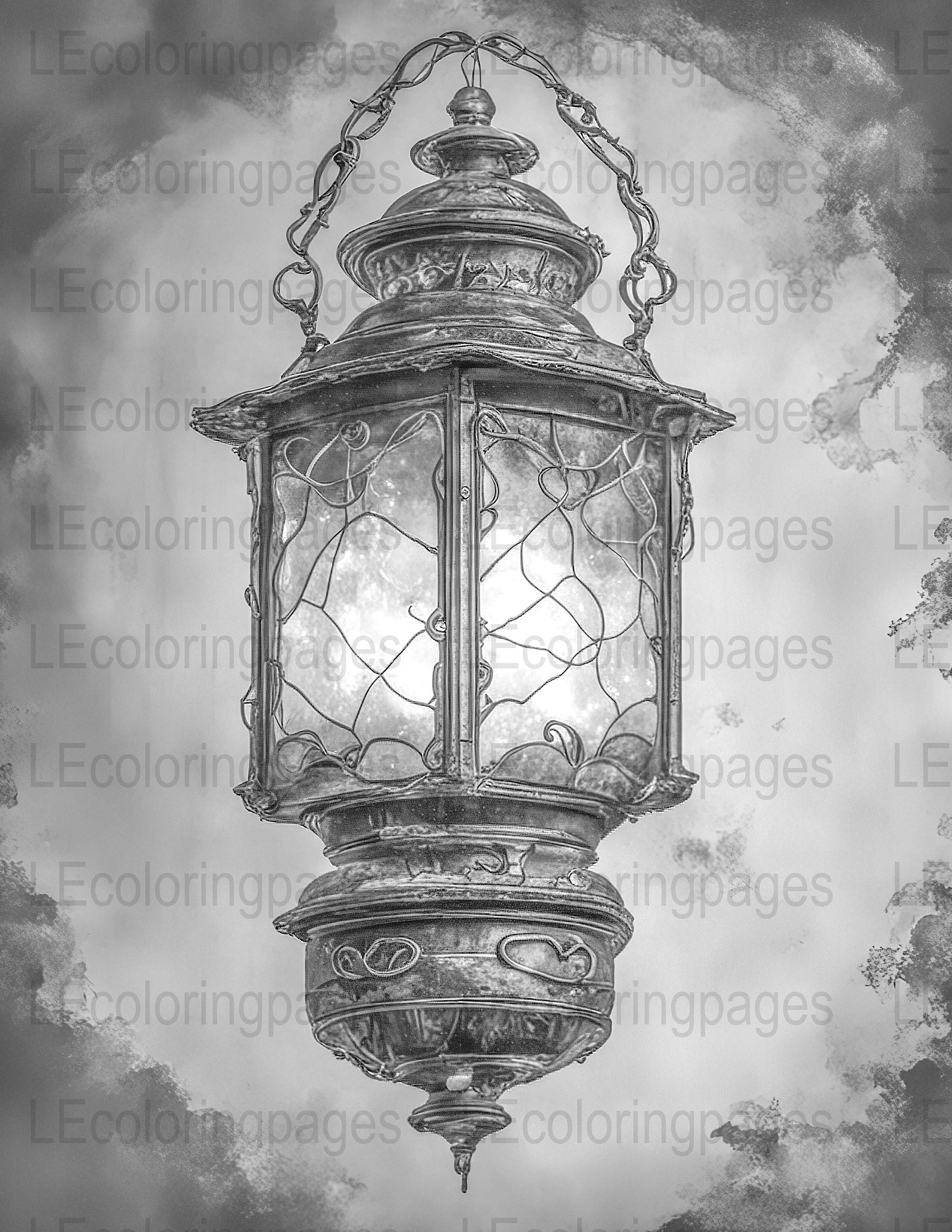 Fantasy Lantern Printable Coloring Page for Adults 40 Jpg - Etsy