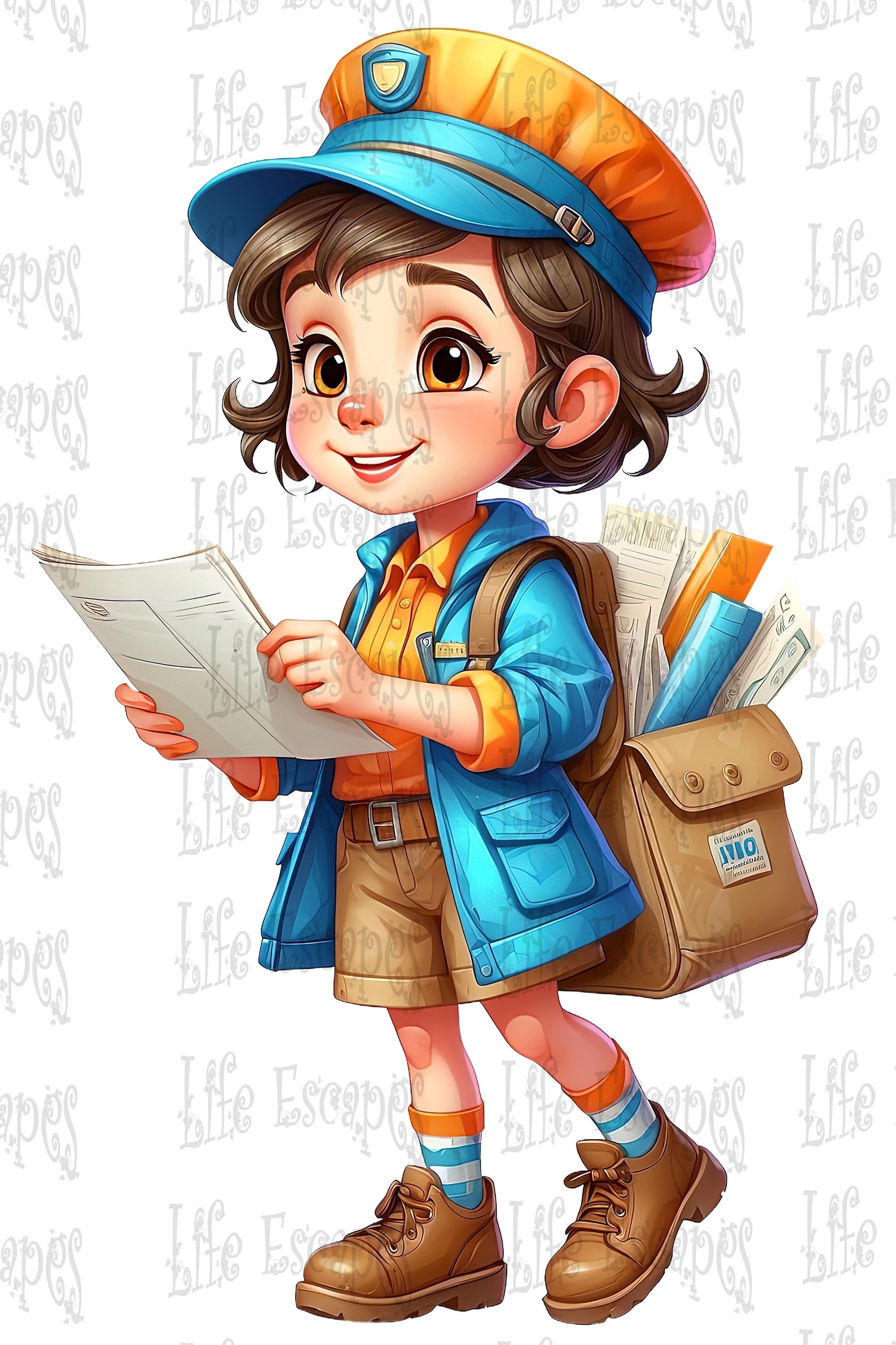 Postal Worker Clipart, Post Office Illustrations, Mail Carrier (instant ...
