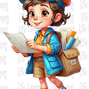 Postal Worker Clipart, Post Office Illustrations, Mail Carrier (instant ...