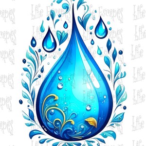 Cute Raindrop Character Clipart Set, Whimsical Water Drops (digital ...