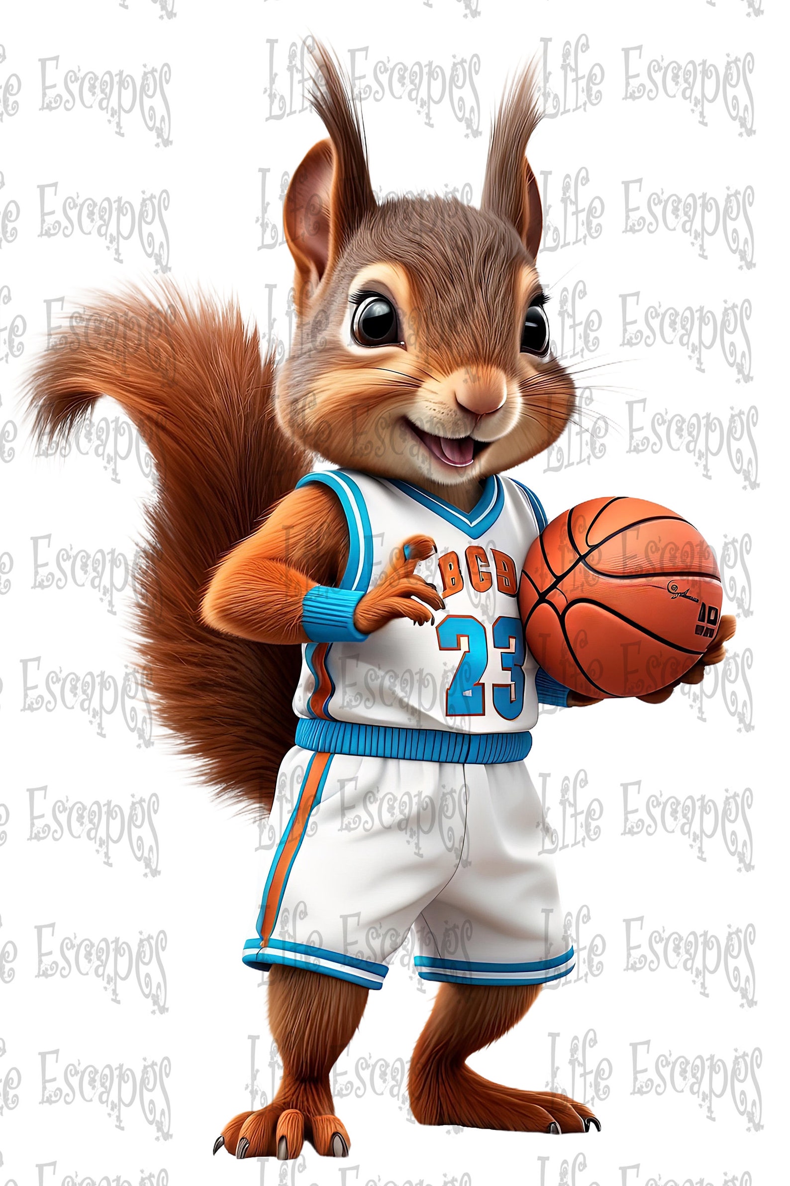 Baby Squirrel Basketball Clipart, Sports Animals PNG (commercial Use ...