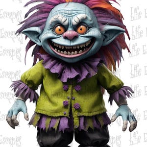 Halloween Creepy Troll Clipart Set, 8 PNG Clipart Pack, Instant ...