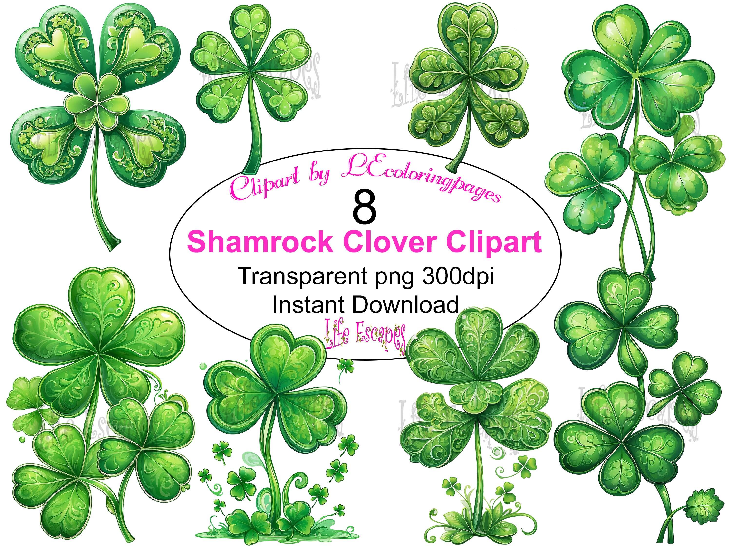 Shamrock Clipart Set, St Patrick's Day Graphics (digital Download) - Etsy