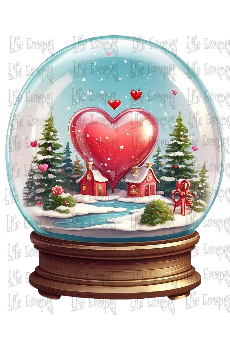 Printable Valentine Snow Globe Clipart Bundle Set 1, PNG, Commercial ...
