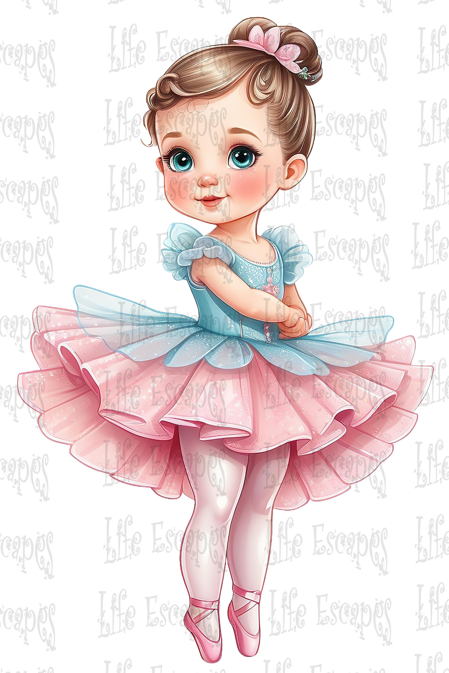 Baby Ballerina Clipart Set, Cute Ballet Girls Digital Download ...