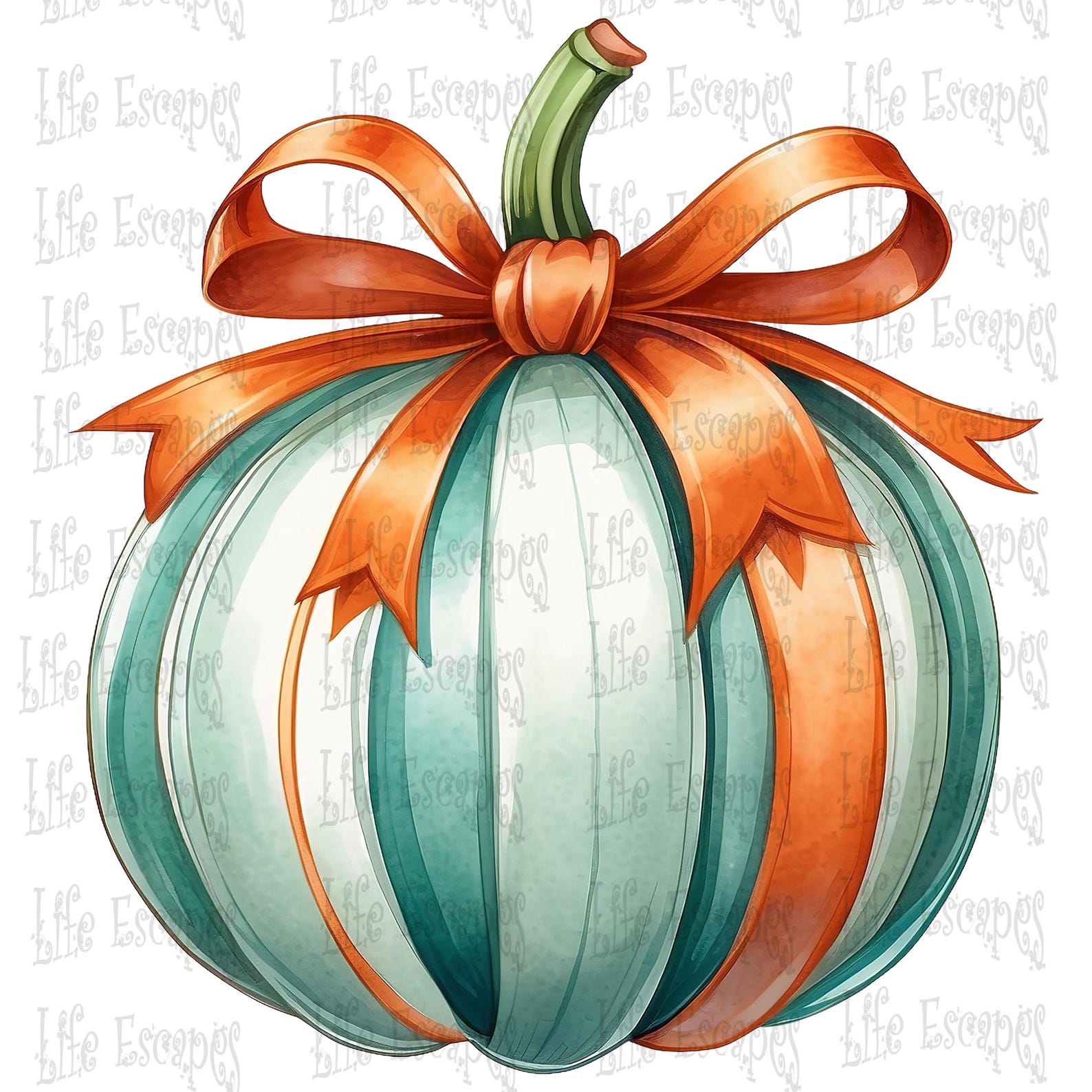 Decorative Pumpkin Clipart Pack, Instant Download, 300dpi Transparent ...
