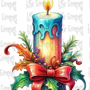 Printable Christmas Candles Clipart Set - Set #1, PNG, Commercial Use ...
