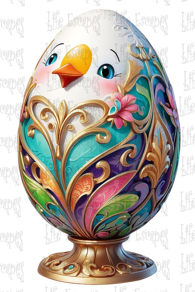 Printable Cute Easter Egg Clipart Bundle - Set #1, PNG, Commercial Use ...