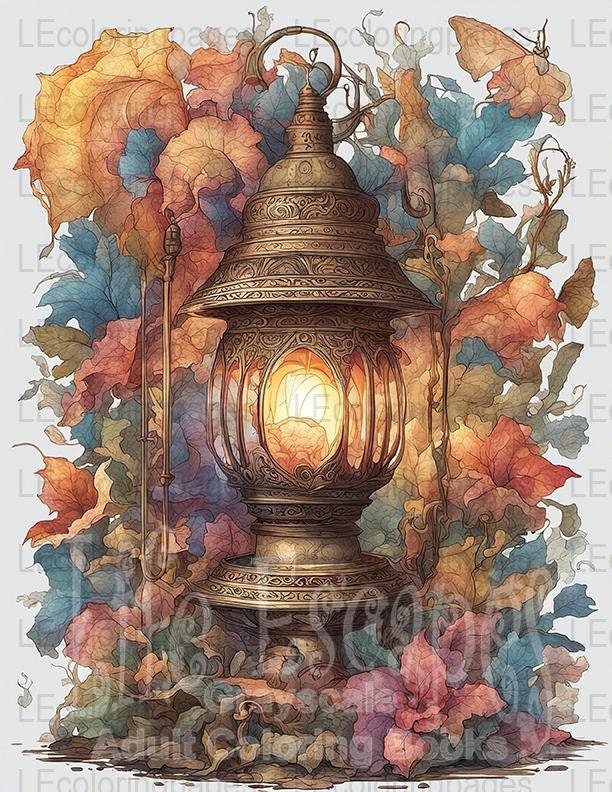 Fantasy Lantern Printable Coloring Page for Adults 82 Jpg - Etsy