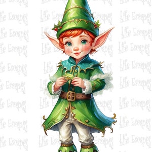 Printable Christmas Elves Clipart Set - Set #1, PNG, Commercial Use ...
