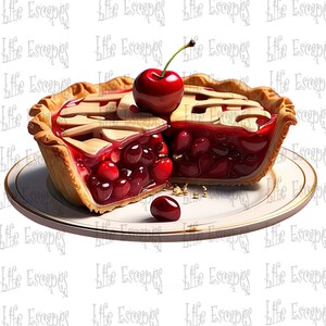 Cherry Pie Clip Art, Food Illustration, Transparent PNG (digital ...