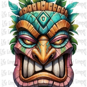 Printable Tiki Clipart Bundle - Set #1, PNG, Commercial Use, Digital ...