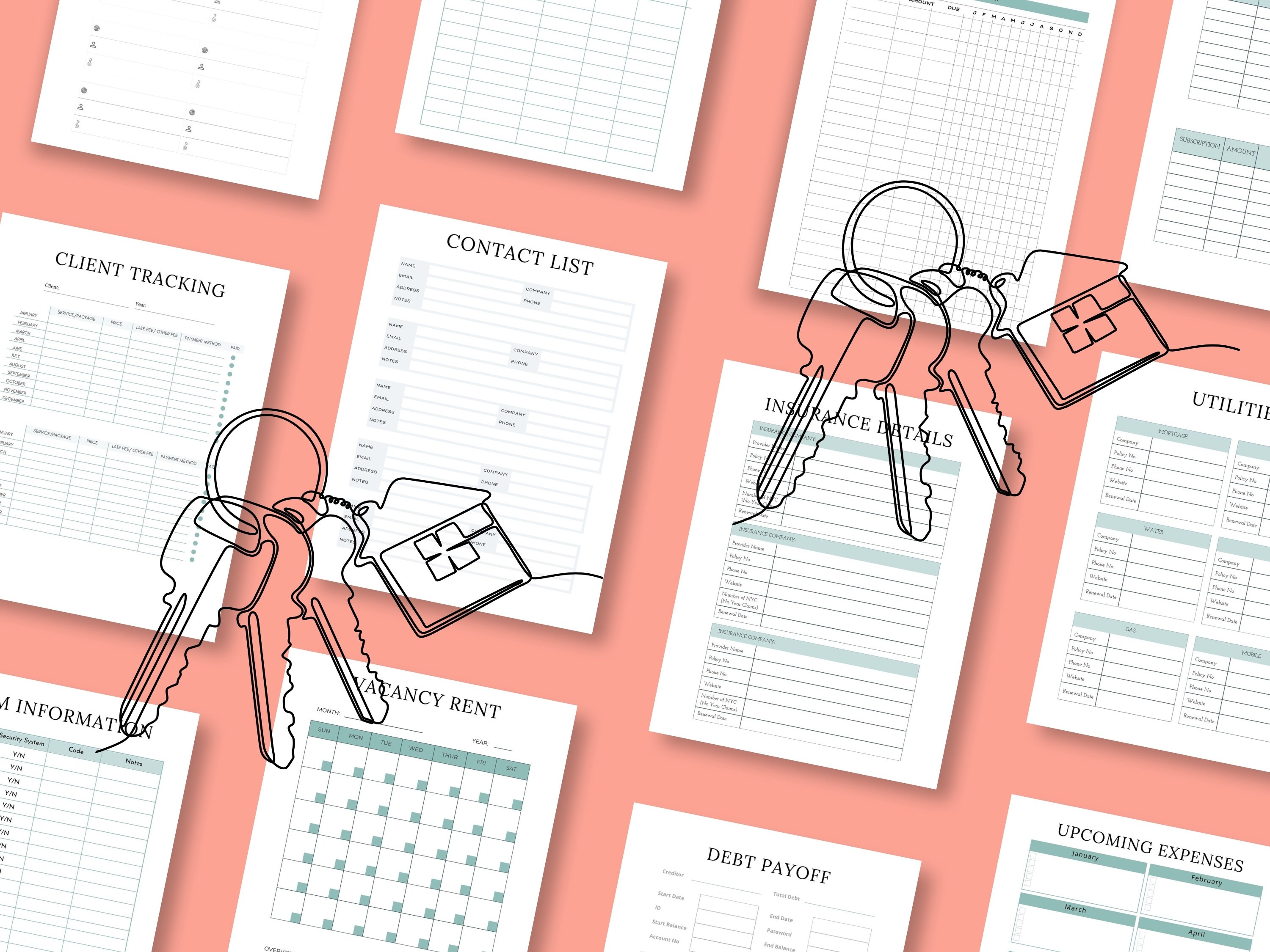 Rental Property Planner, Landlord Organizer, Tenant Tracker (PDF ...