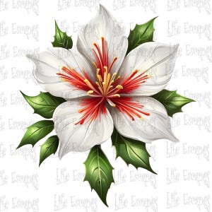 Christmas Flower Clipart Set, Transparent PNG Clipart, 8 Designs ...