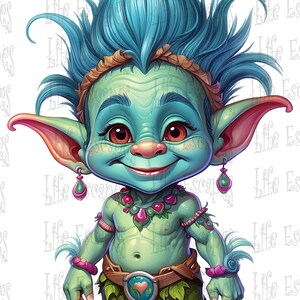 Fantasy Baby Troll Clipart Set, Cute Baby Trolls Digital Download ...