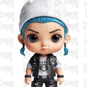 Biker Chibi Doll Clipart, Cute Motorcycle Characters, Kids Digital ...
