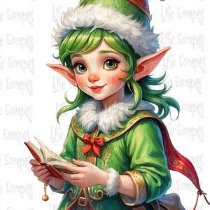 Printable Christmas Elves Clipart Set - Set #1, PNG, Commercial Use ...