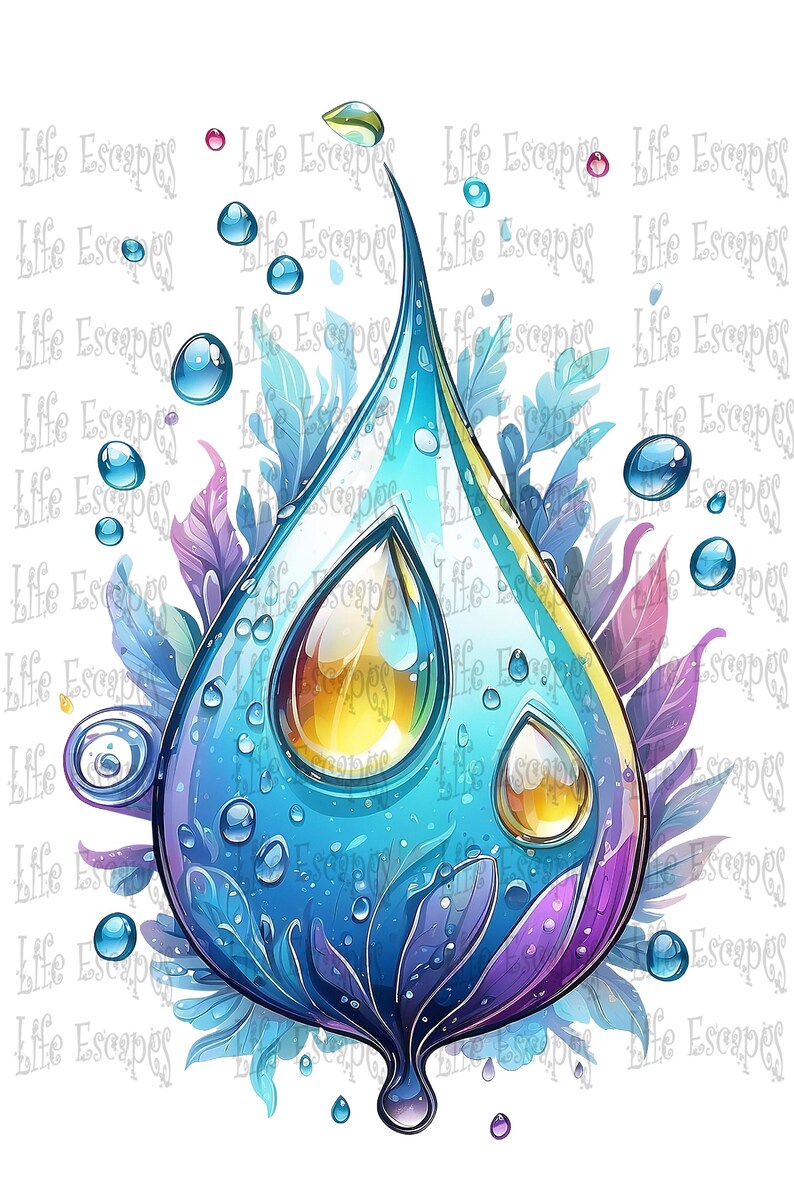 Rain Drop Clipart Bundle – Cute PNG Images, Commercial Use (digital ...