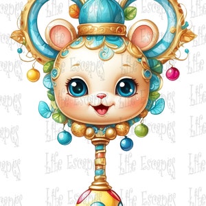 Printable Baby Rattle Clipart Bundle - Set #1, PNG, Commercial Use ...