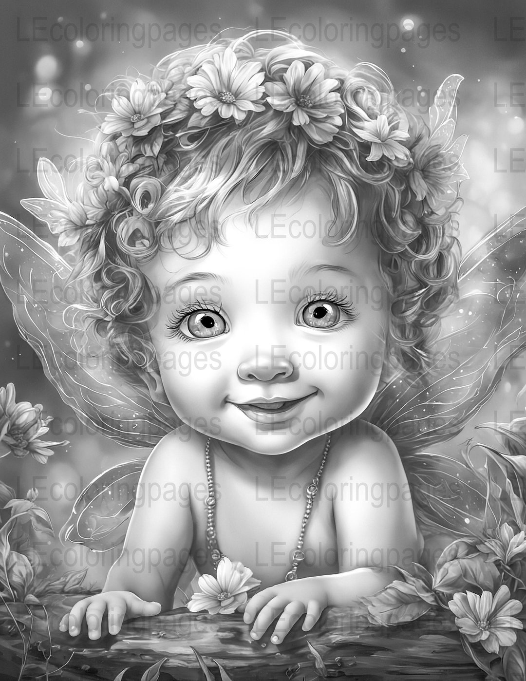 Enchanting Baby Fairy Coloring Page for Adults 12 Instant - Etsy