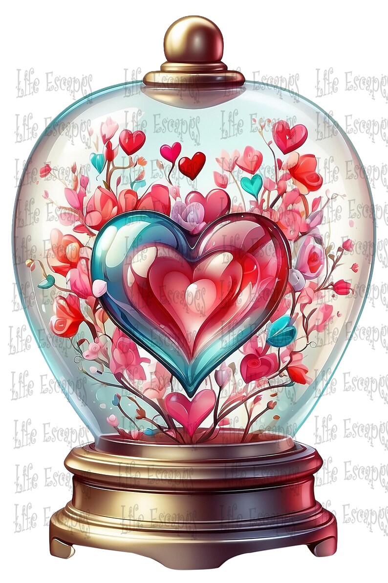 Printable Valentine Snow Globe Clipart Bundle Set 1, PNG, Commercial ...