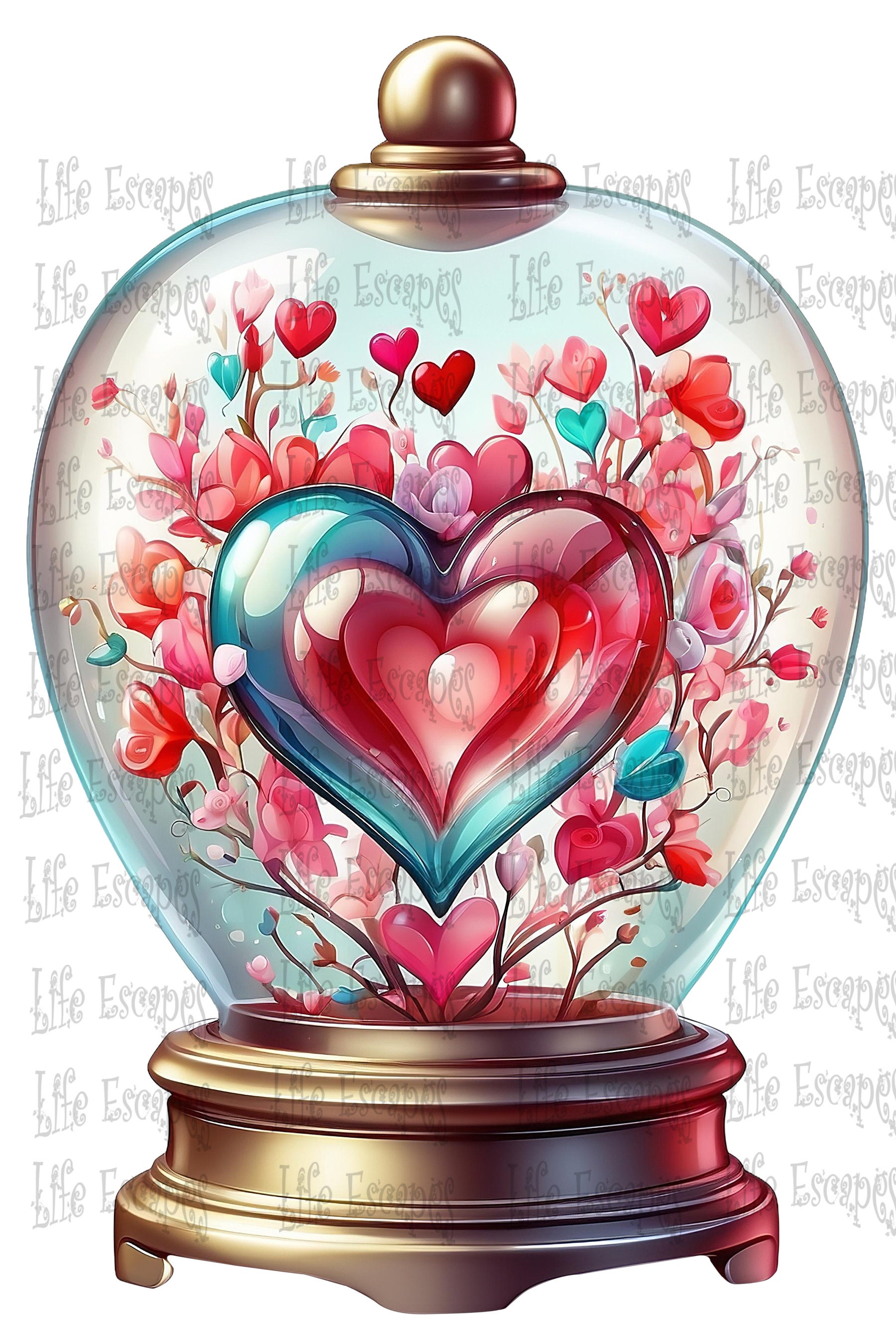 Printable Valentine Snow Globe Clipart Bundle Set 1, PNG, Commercial ...