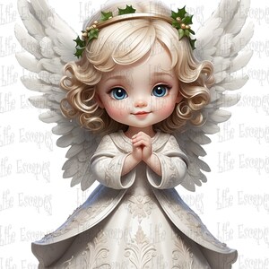Printable Christmas Angels Clipart Set - Set #1, PNG, Commercial Use ...