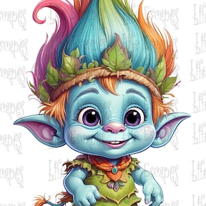 Fantasy Baby Troll Clipart Set, Cute Baby Trolls Digital Download ...
