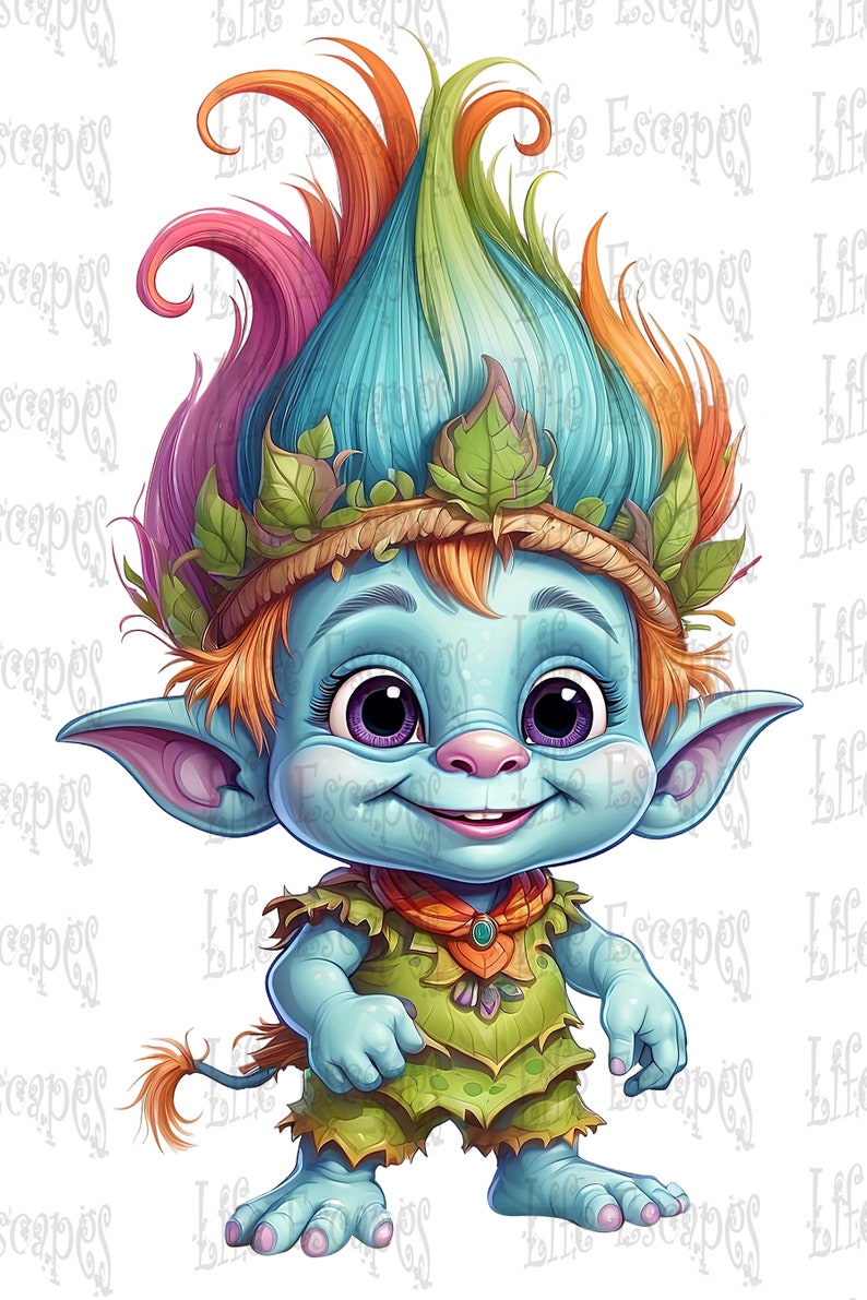 Fantasy Baby Troll Clipart Set, Cute Baby Trolls Digital Download ...
