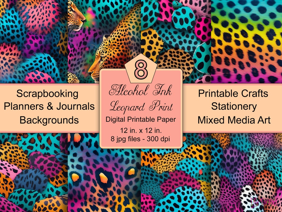Leopard Print Digital Paper Pack, Scrapbooking Backgrounds, Printable ...