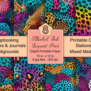 Leopard Print Digital Paper Pack, Scrapbooking Backgrounds, Printable ...