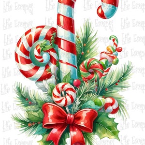 Printable Christmas Bells & Candy Canes Clipart Set - Set #1, PNG ...