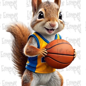 Baby Squirrel Basketball Clipart, Cute Sports Animals, Kids ...