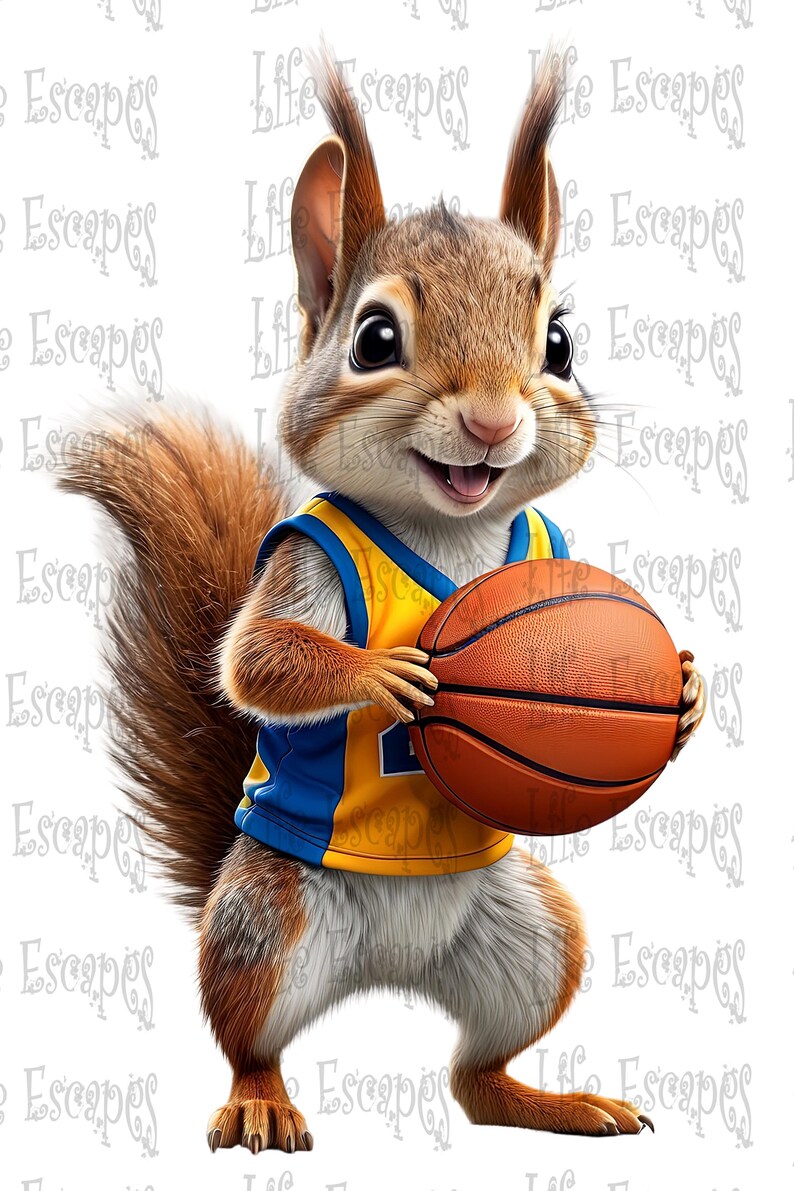 Baby Squirrel Basketball Clipart, Sports Animals PNG (commercial Use ...