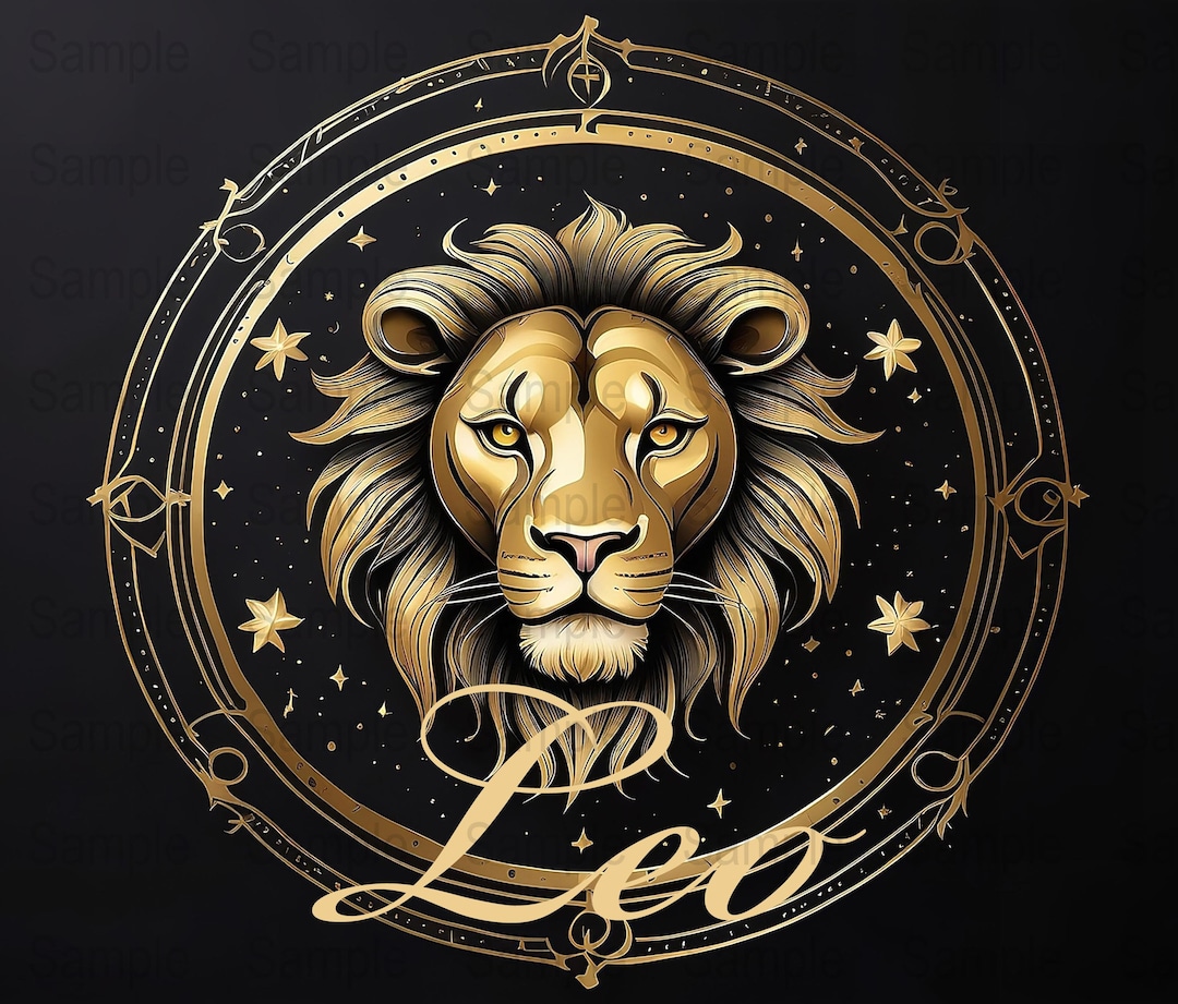 Zodiac Sign Leo Black and Gold 20 Oz Skinny Tumbler Sublimation Print, Straight Wrap, Tumbler ...